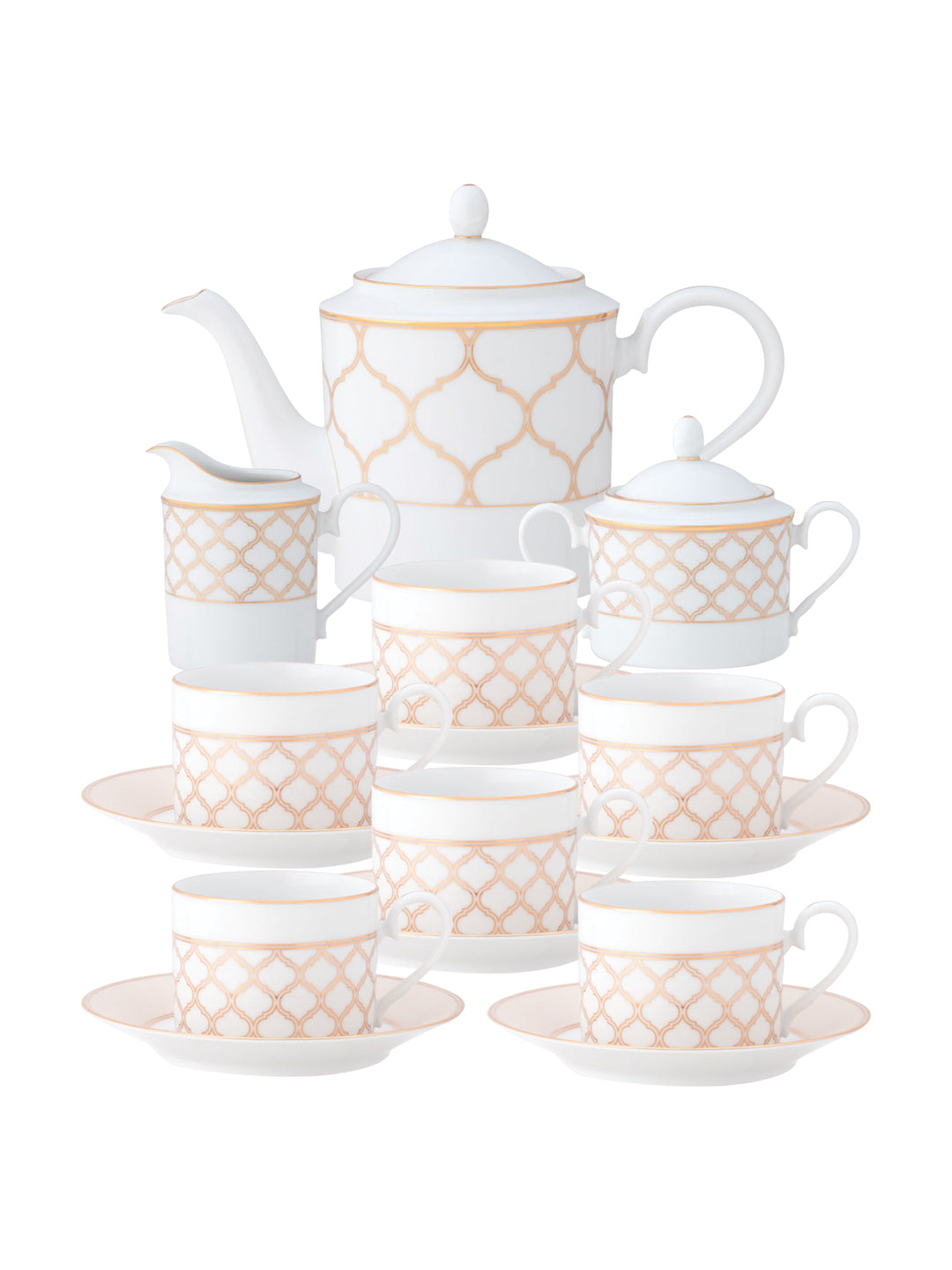 Shop Eternal Palace Gold-17 Pcs Tea Set Online – Ekaani