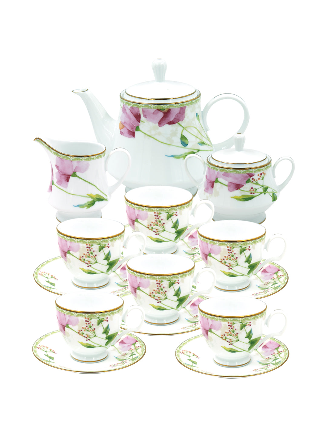 Shop Poppy Palace-17 Pcs Tea Set Online – Ekaani